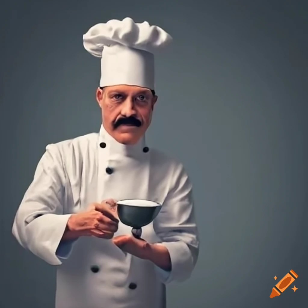 Chef holding a tea cup on Craiyon