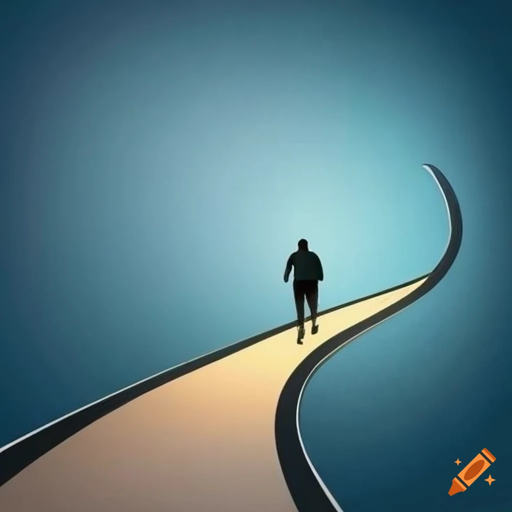 Person navigating obstacles on path to military career on Craiyon