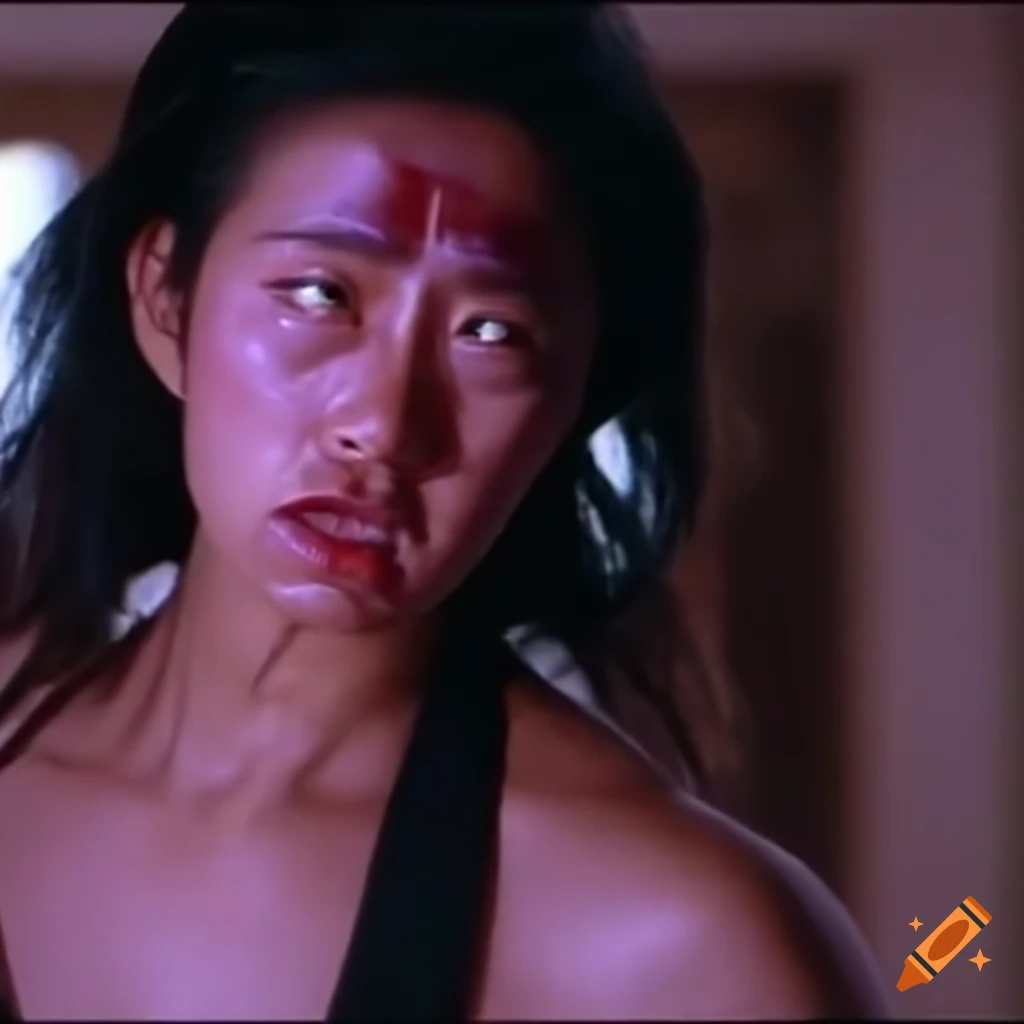 South Asian female fighter in a martial arts movie scene on Craiyon