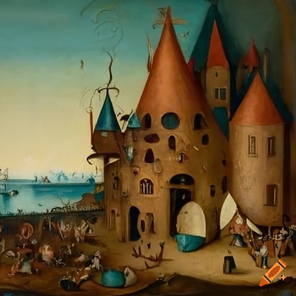 Carnival scene inspired by hieronymus bosch's style on Craiyon