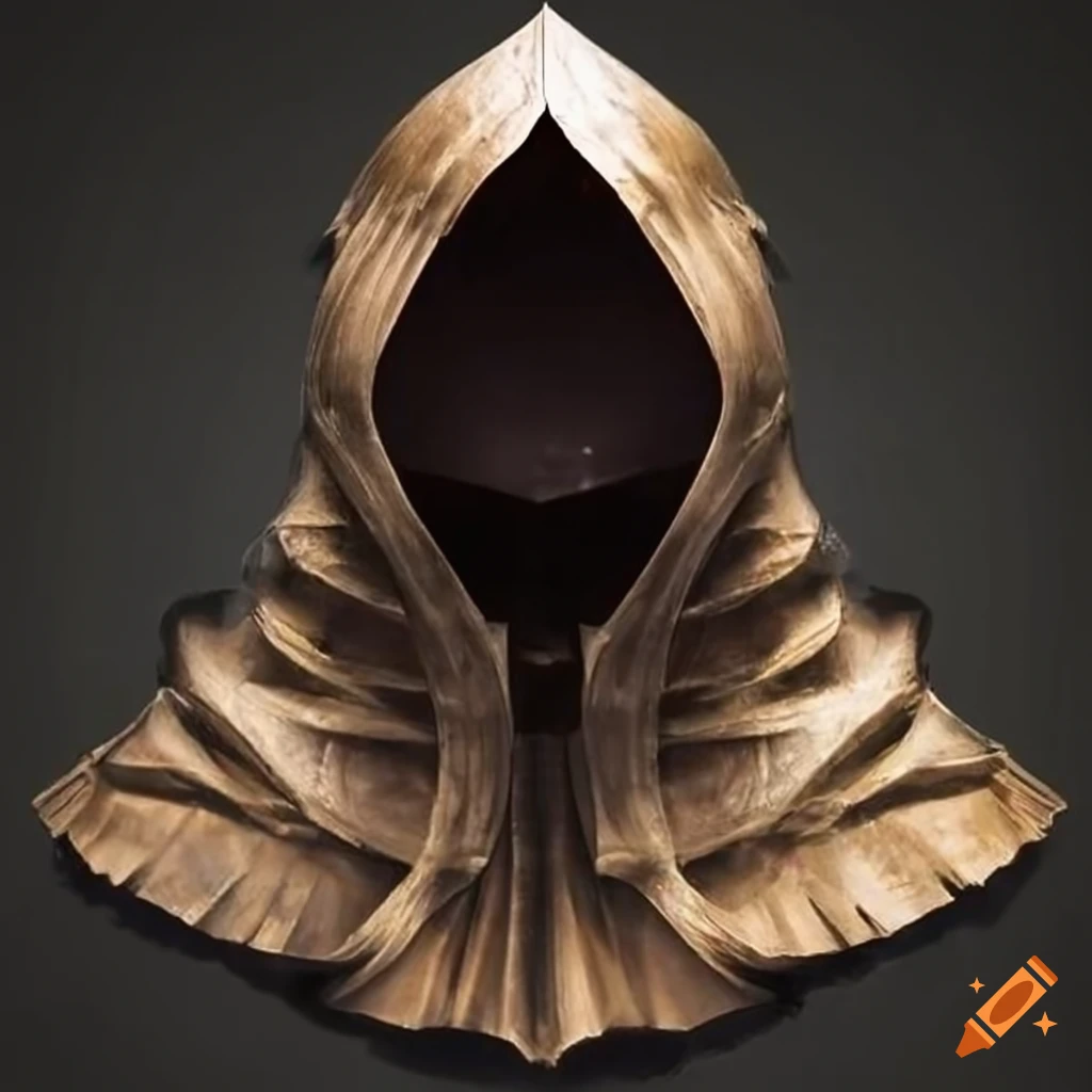 Light magical cowl in detailed medieval style from the front view on ...