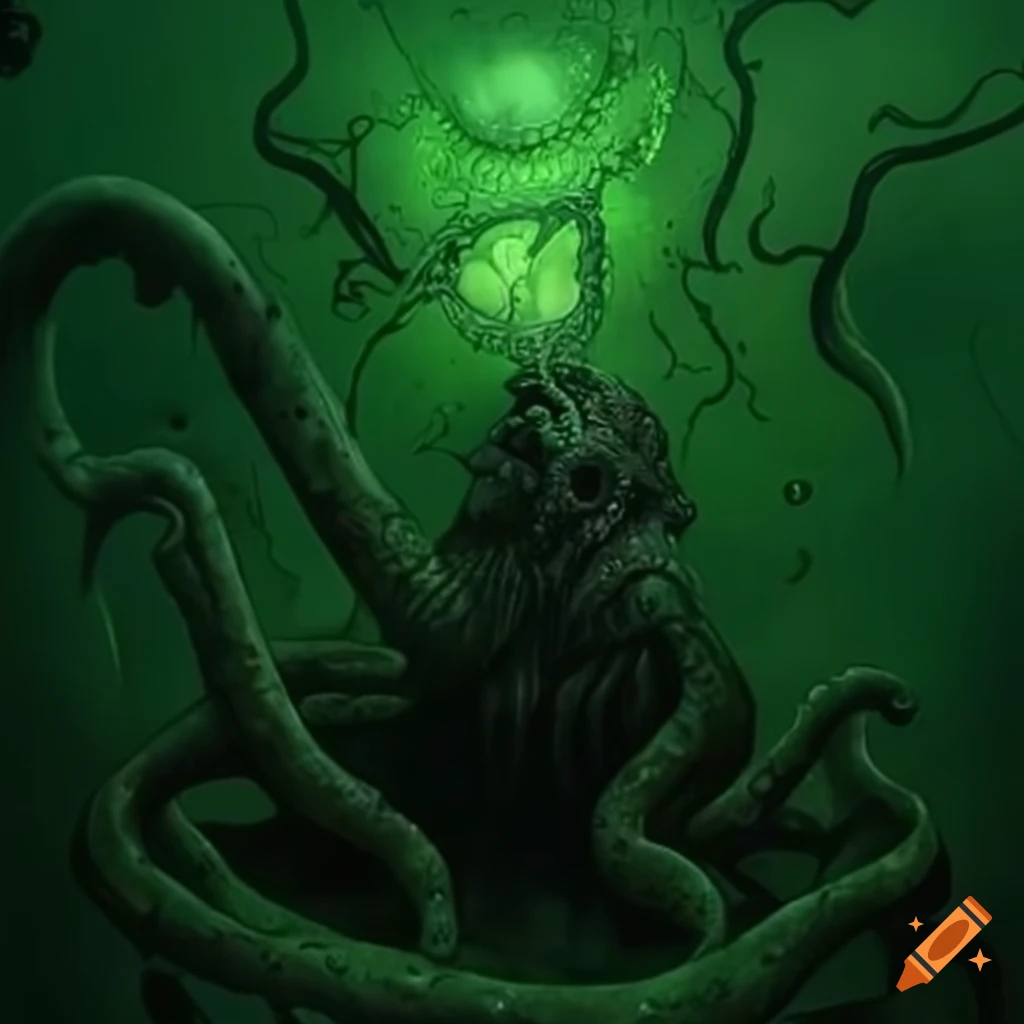 Lovecraftian green triangle on Craiyon