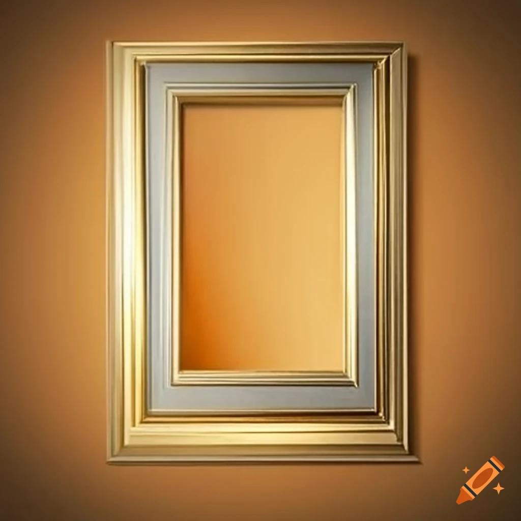 Modern and beautiful gold rectangular frame on Craiyon