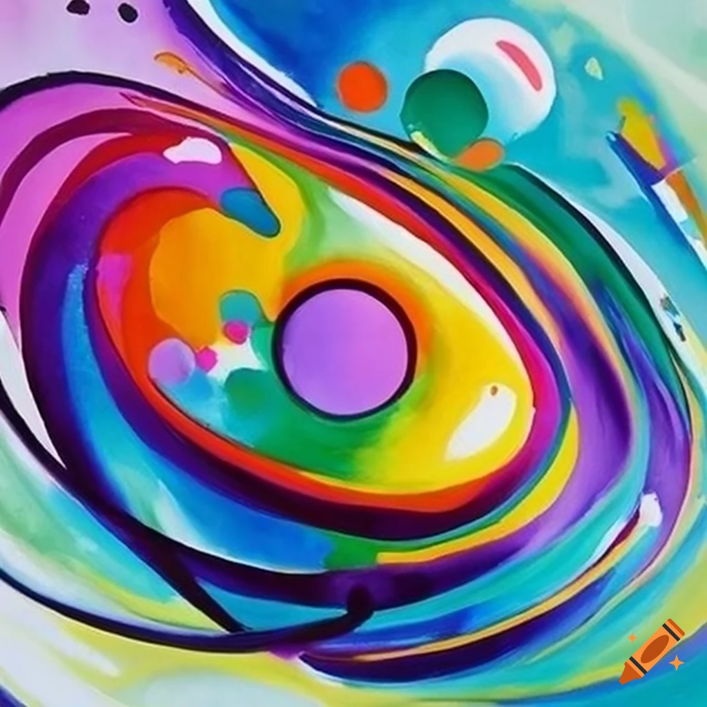 Vivid colors kandinsky ink painting on Craiyon