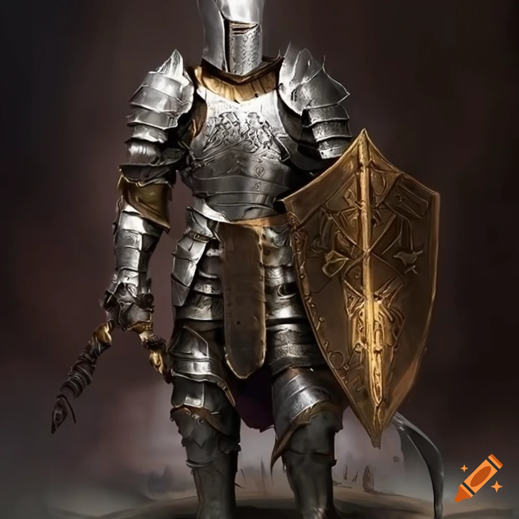 Fantasy fully plated heavy knight on Craiyon