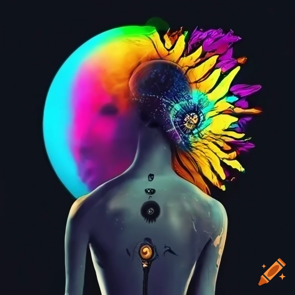 Festival psychedelic techno trance poster inspired by space on Craiyon