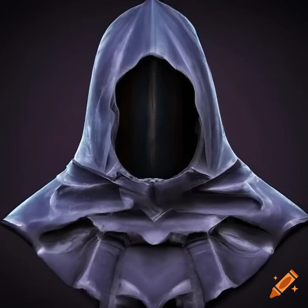 Magical empty cowl in detailed medieval style from the front view on ...