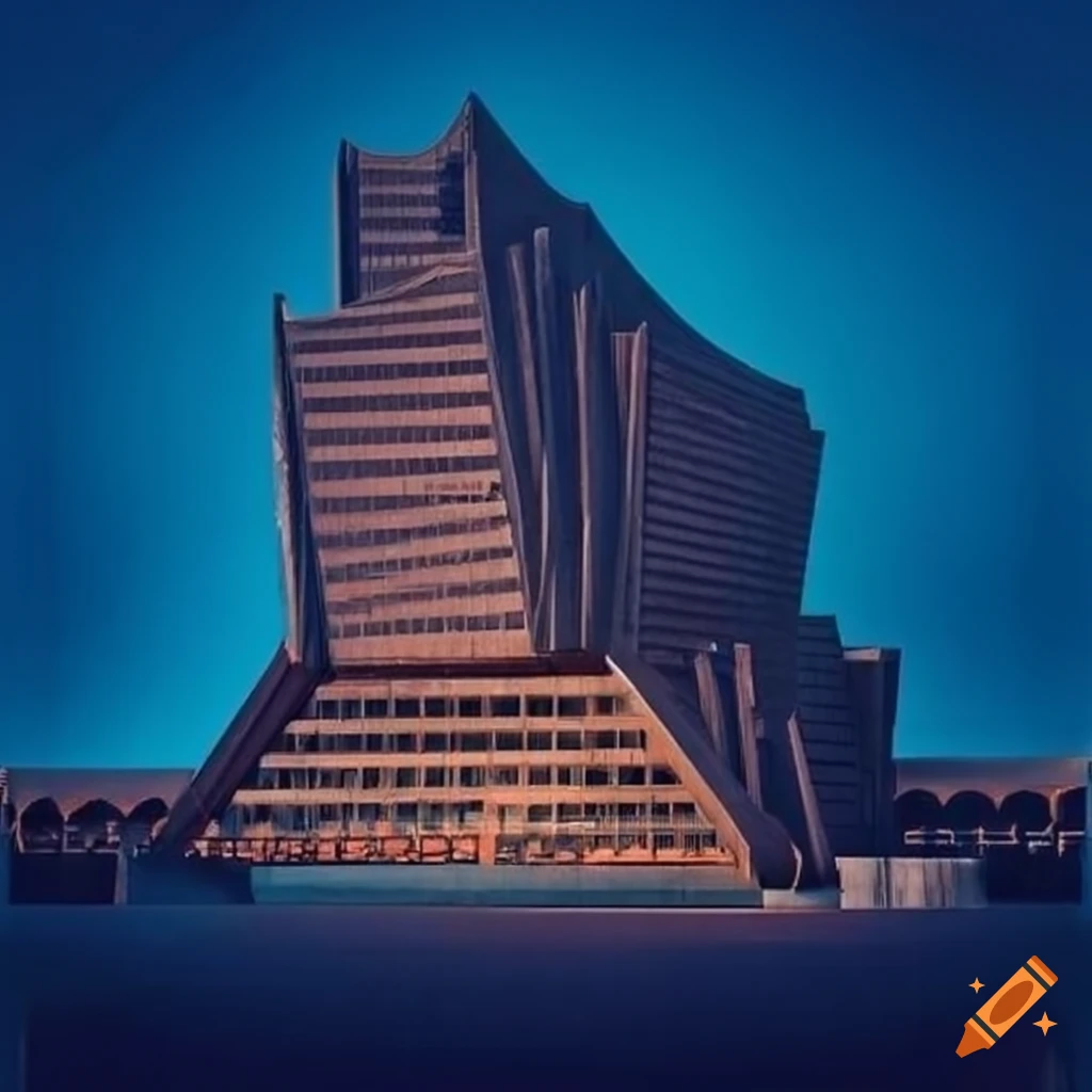 Bold and striking abstract modern brutalist architecture buildings on ...