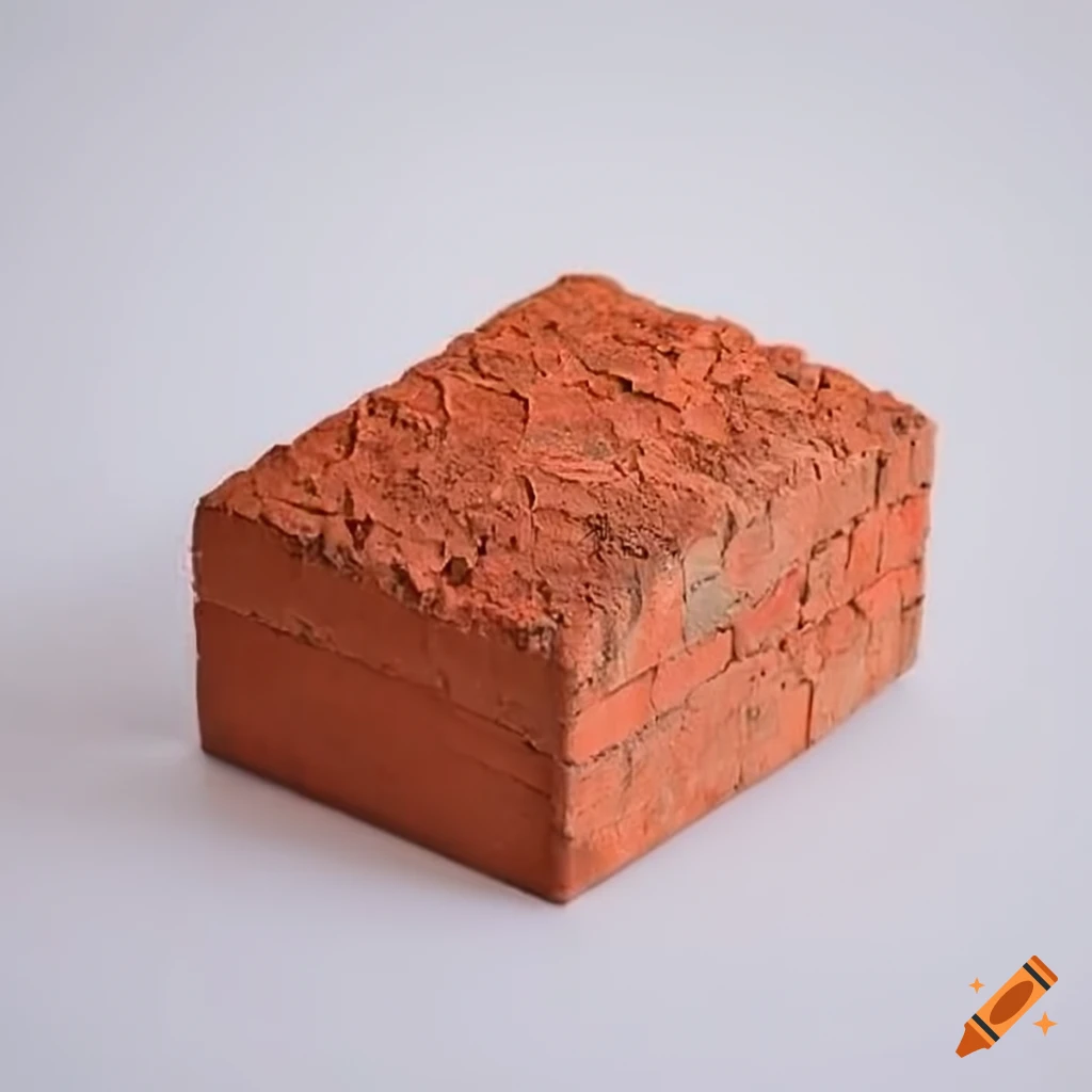 Single brick on white background on Craiyon