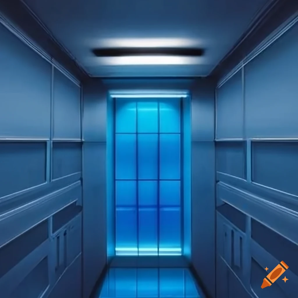 Cool blue elevator on Craiyon