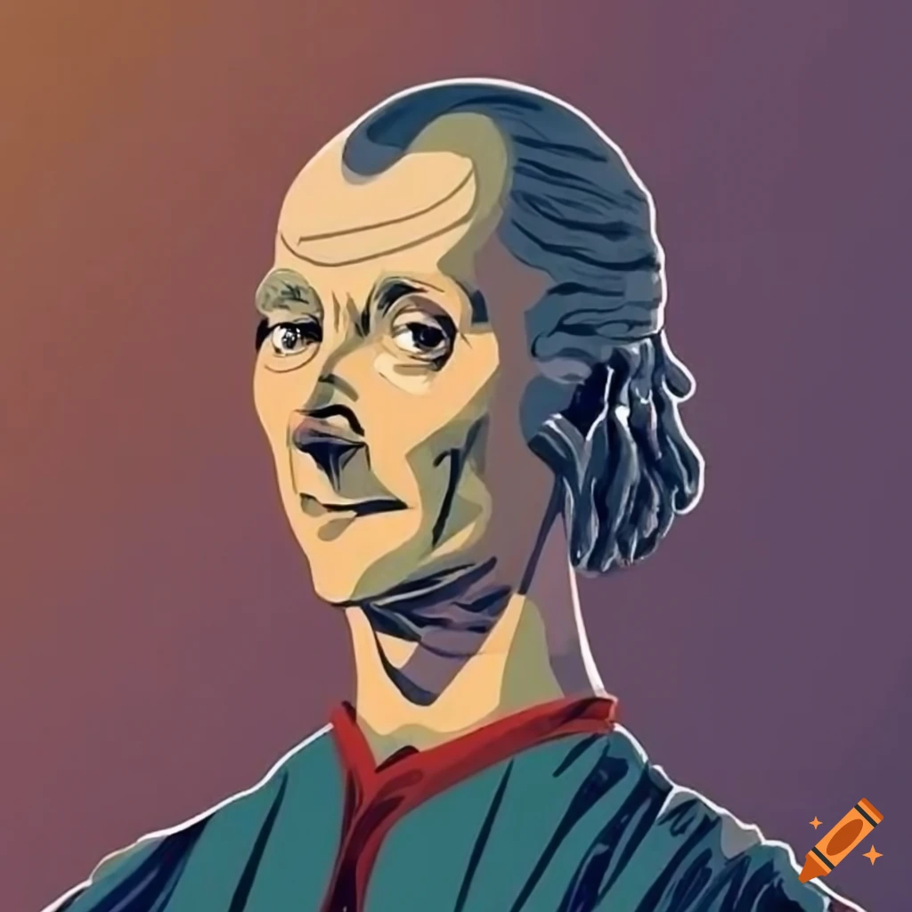 Humorous illustration of Niccolò Machiavelli, the Italian scholar and ...
