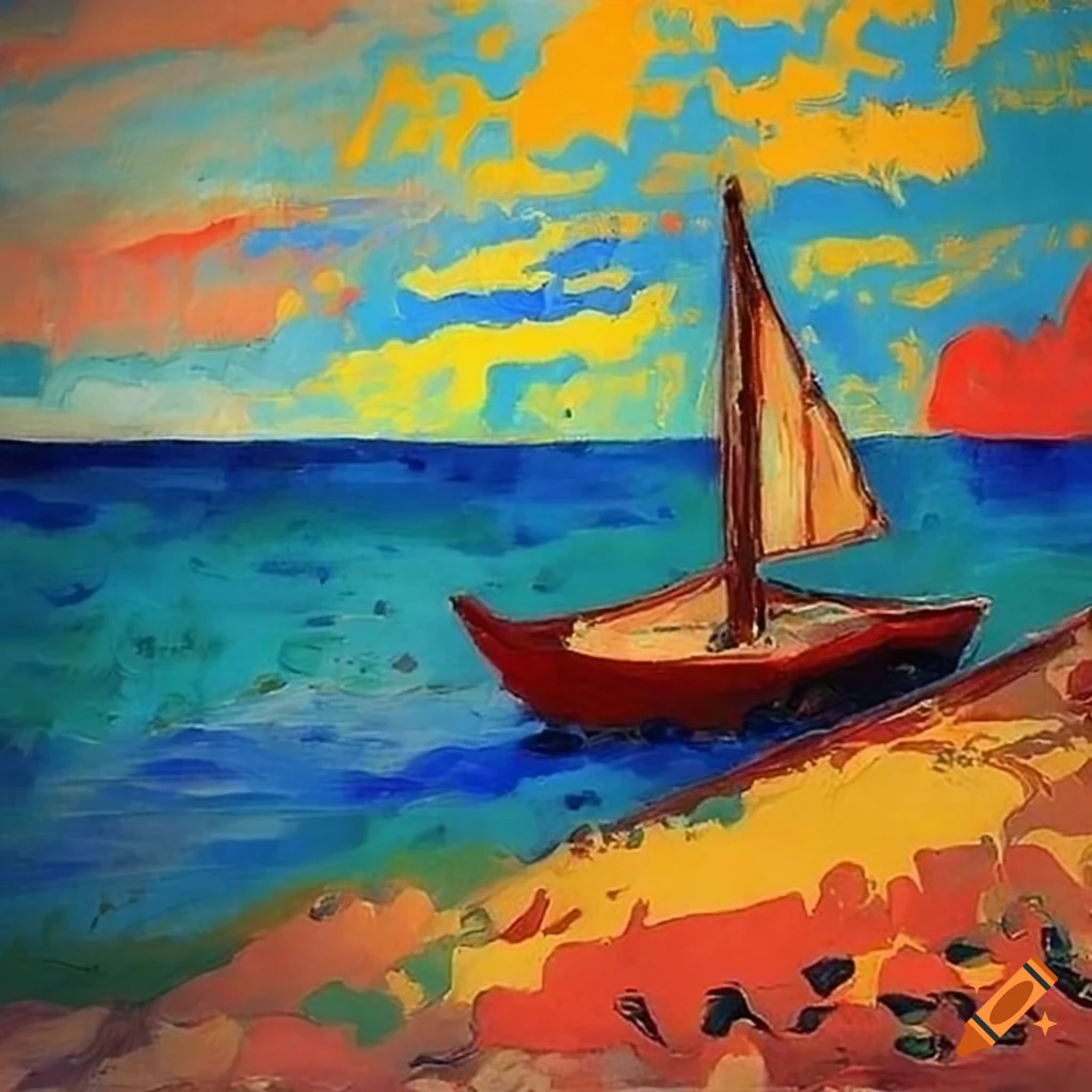 Boat on the beach painting by andre derain on Craiyon