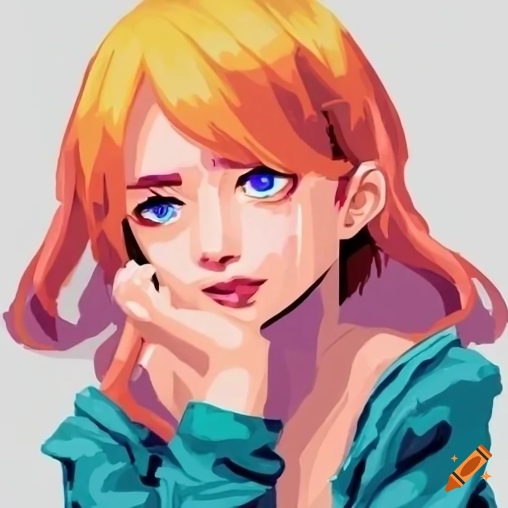 Pixel art girl on Craiyon