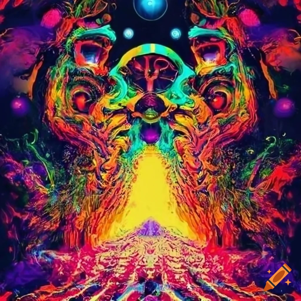 Festival psychedelic techno trance poster inspired by space on Craiyon