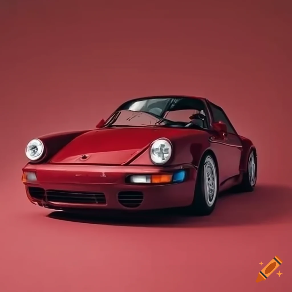 Porsche 964 in rubystone red on Craiyon