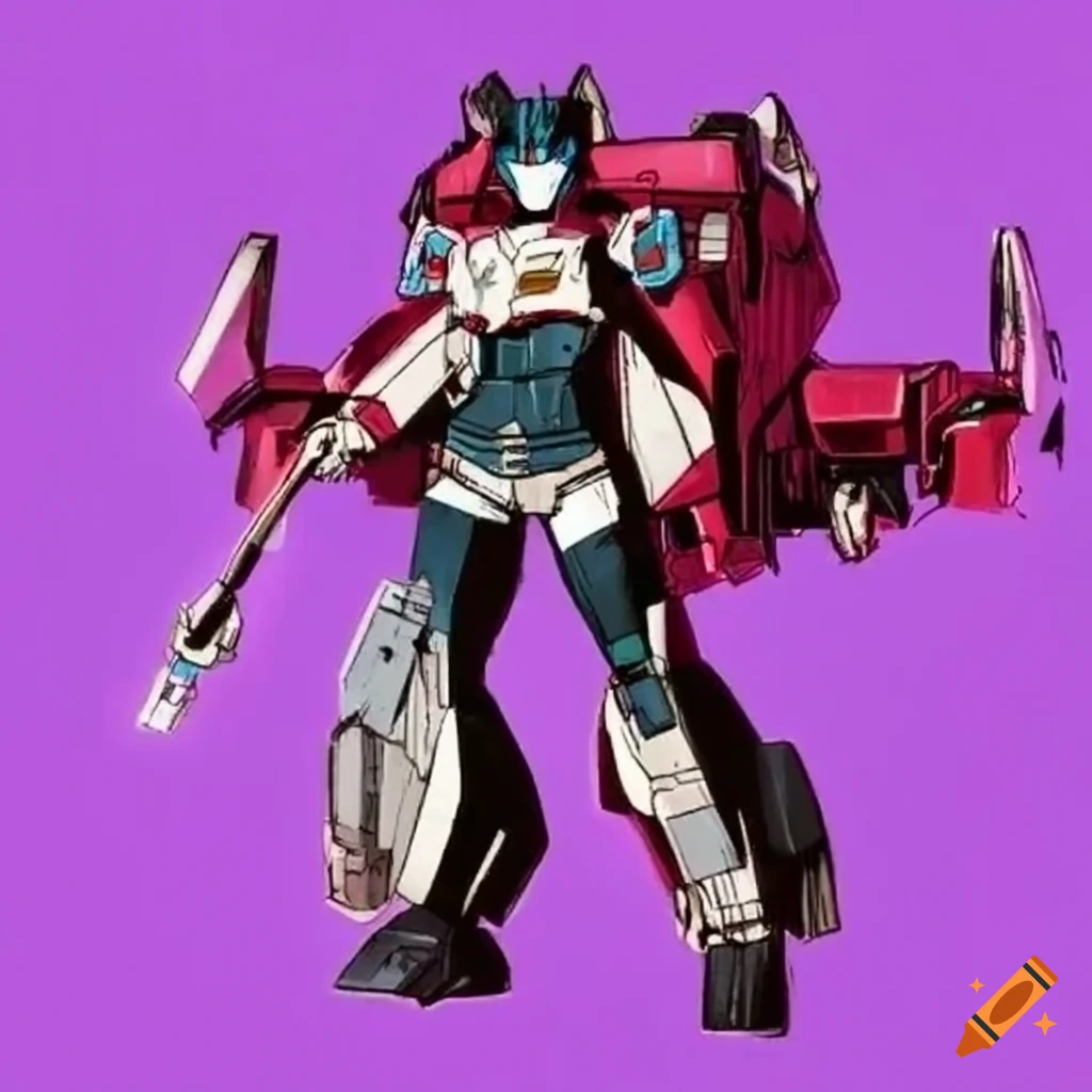 Female transformers in transformers g1 manga style on Craiyon