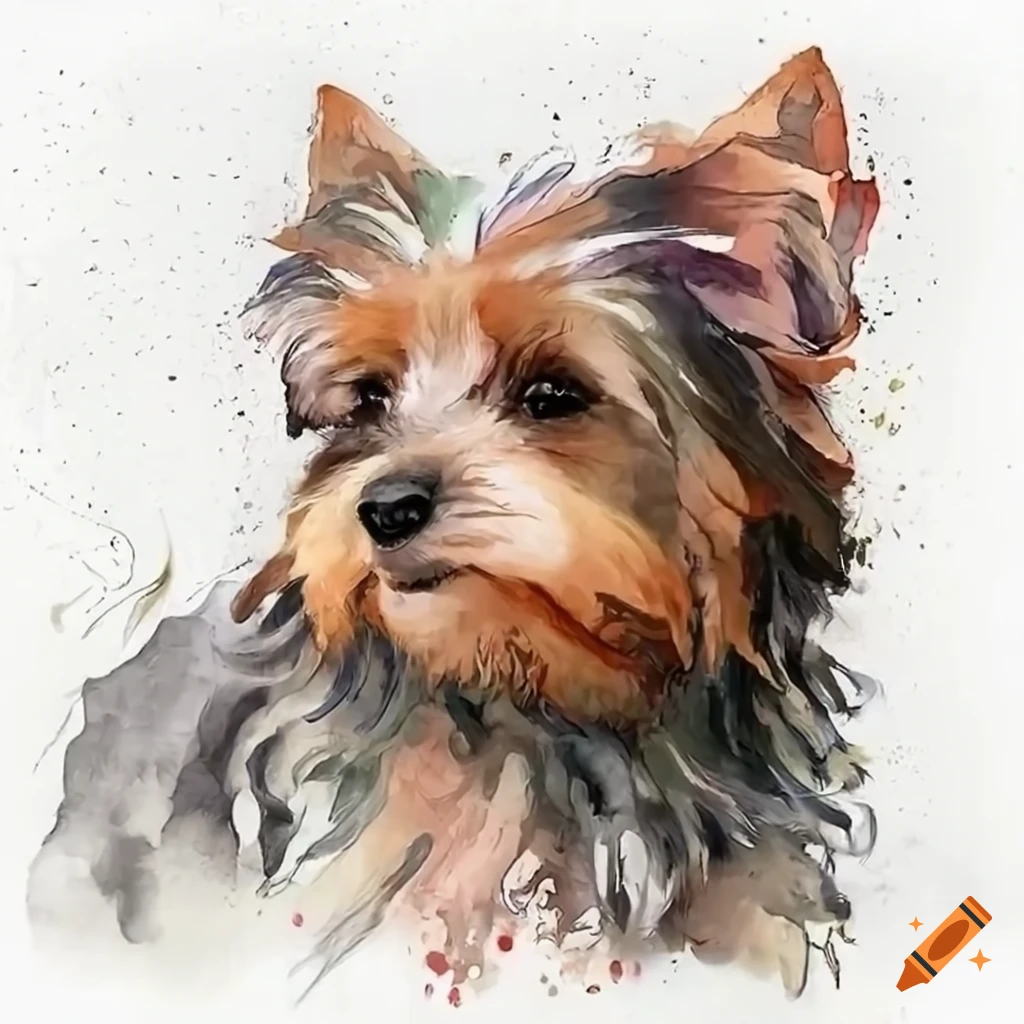 Portrait of a beautifully captured Morkie with vibrant colors on Craiyon