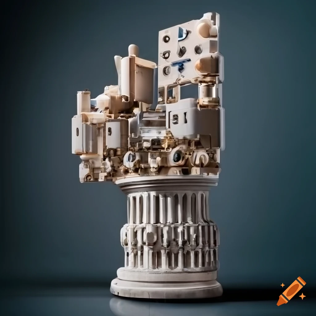 Marble sculpture of a eurorack system with intricate synthesizer ...