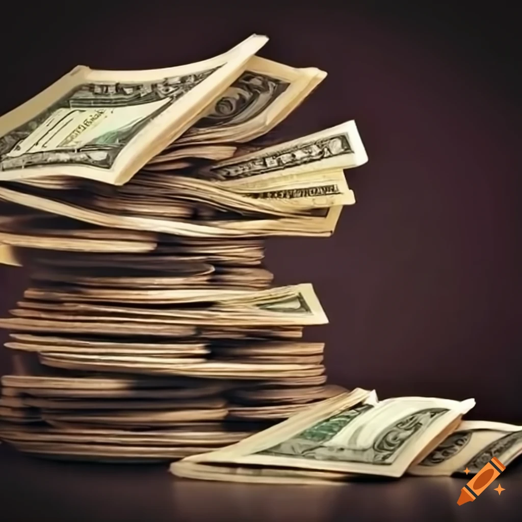 Stack of money on Craiyon