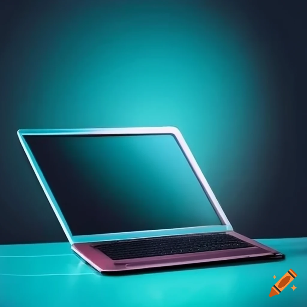 Office laptop on desk on Craiyon