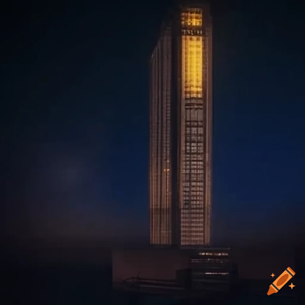 Soviet-era building under a starry night sky on Craiyon