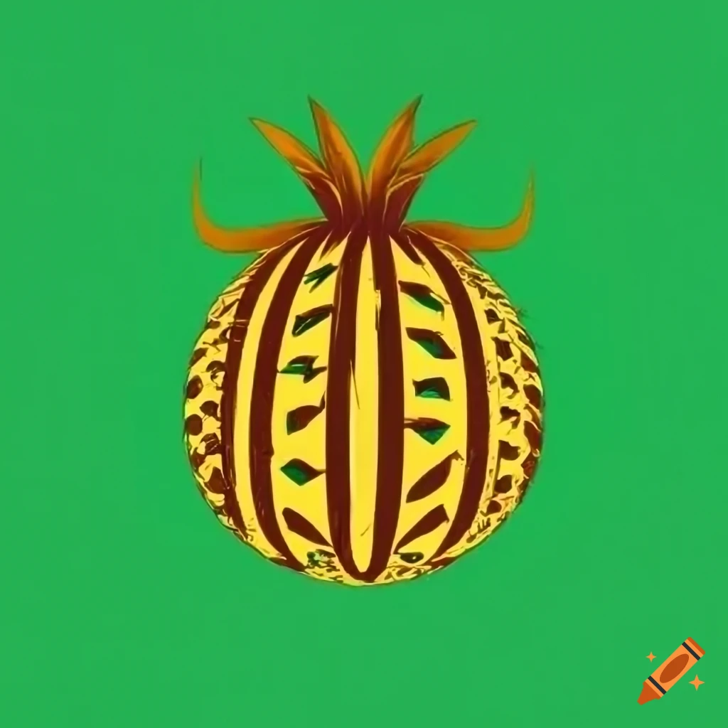 Fath-inspired pineapple-shaped Devil Fruit with swirling pattern on ...