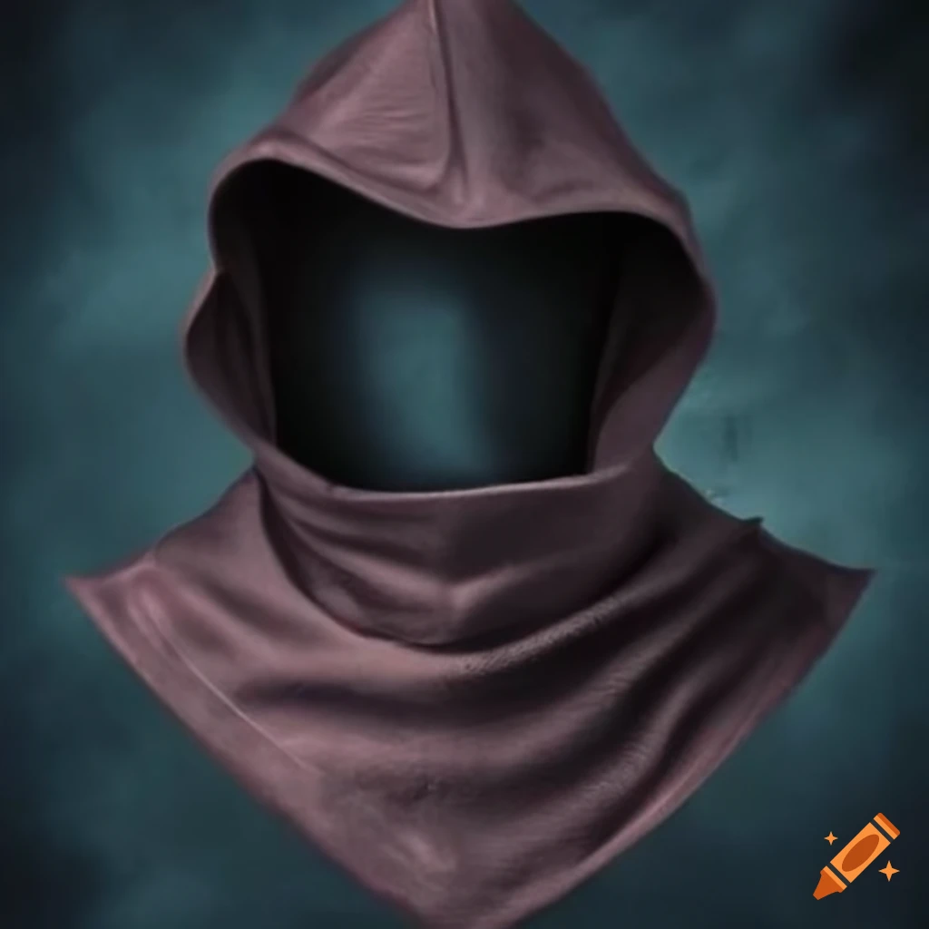 Light magical medieval style empty cowl front view on Craiyon