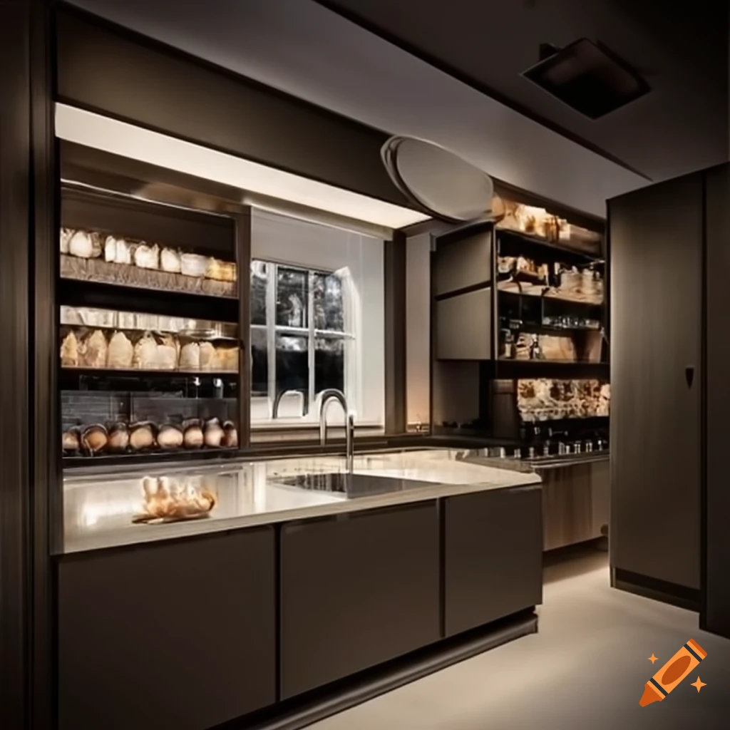 Advertisement for a modern kitchen store on Craiyon