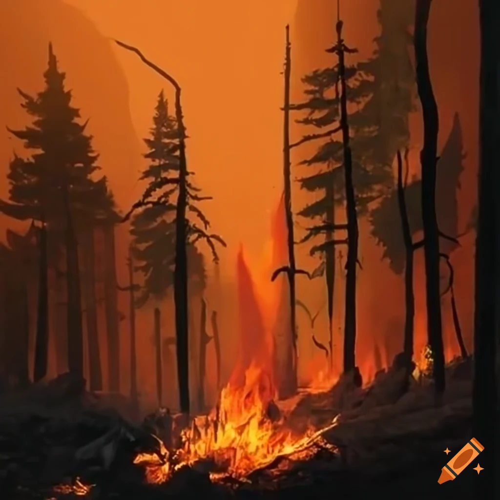 Forest fires on Craiyon