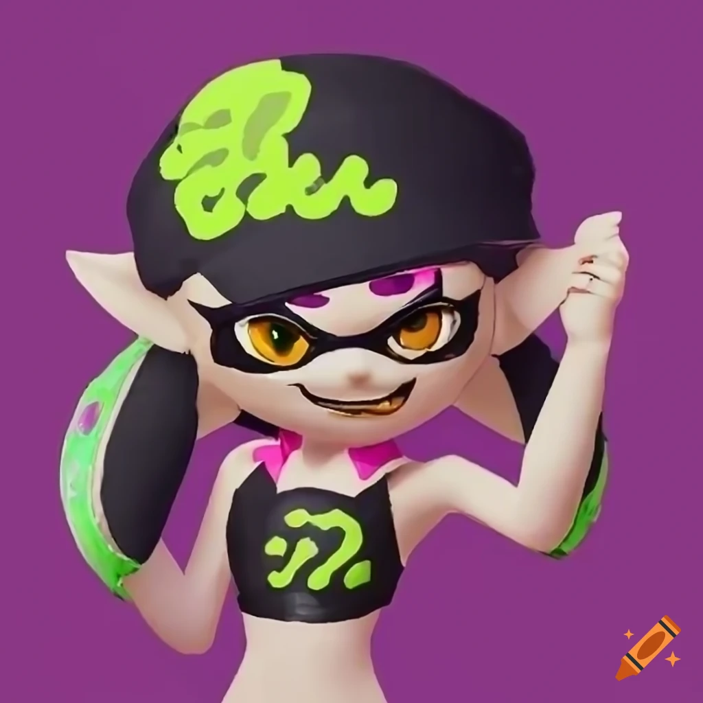 Young adult female ancestor of Callie Splatoon with colorful short hair ...