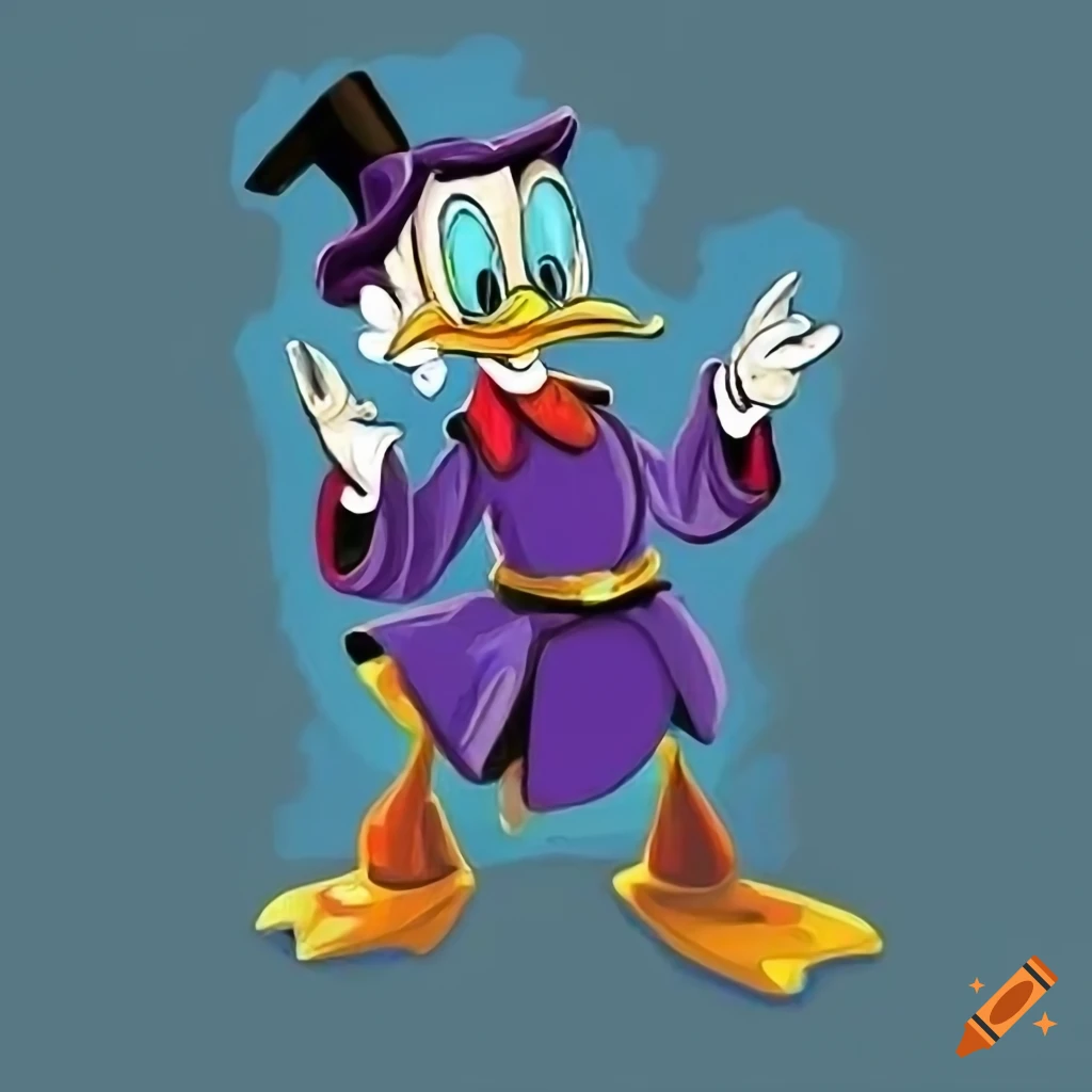 Iconic cartoon character scrooge mcduck standing proud in a minimalist ...