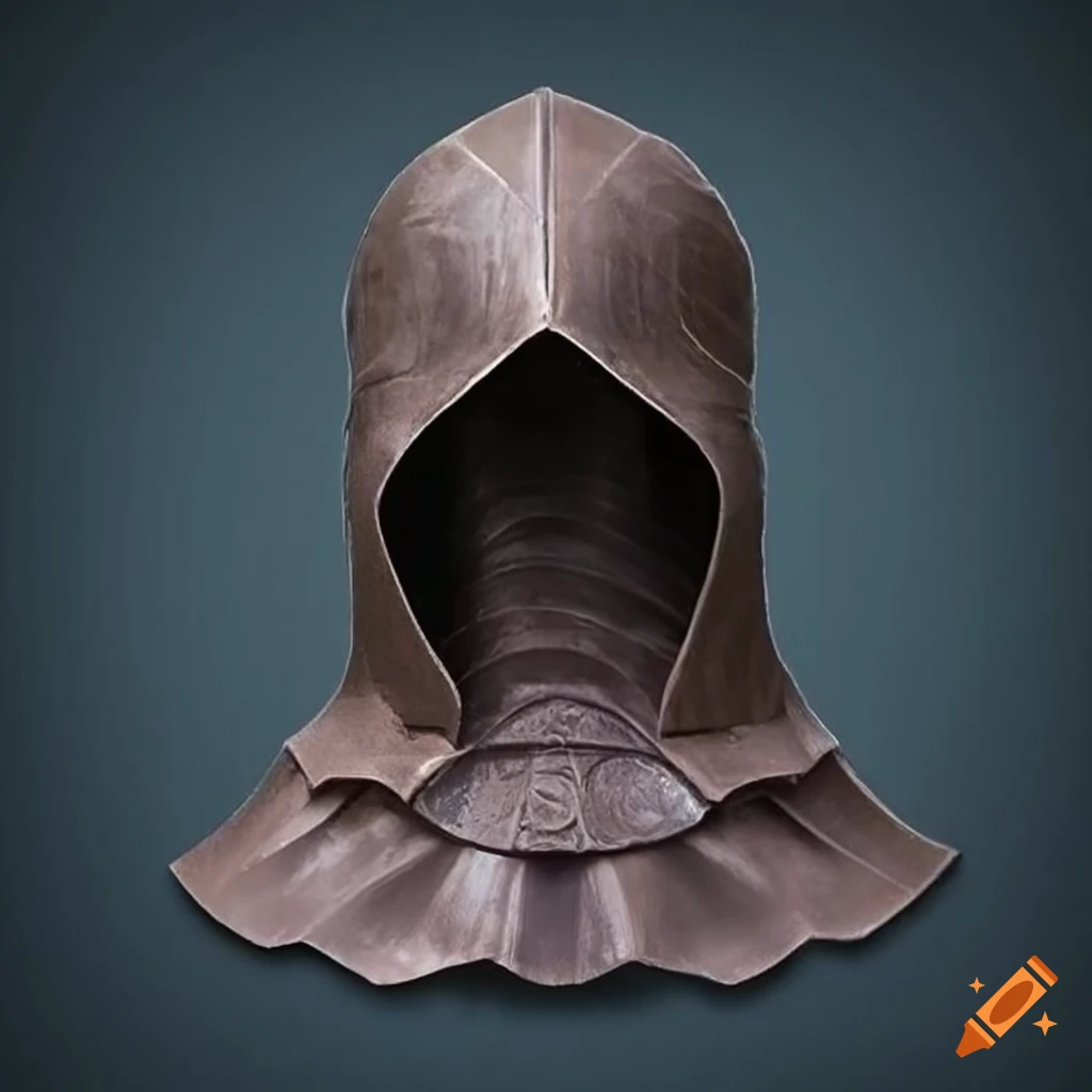 Front view of a detailed magical empty cowl in medieval style on Craiyon