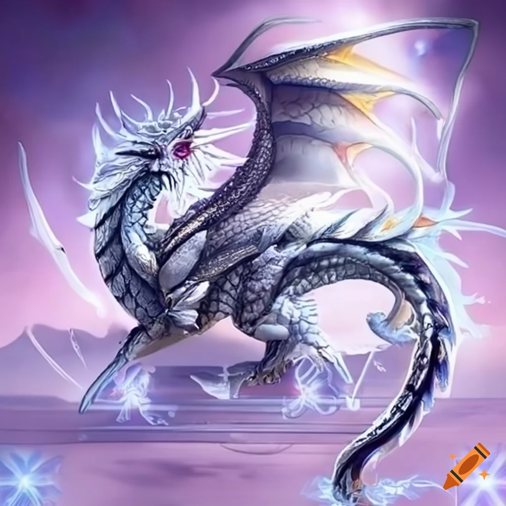 Lyra white gold dragon on Craiyon