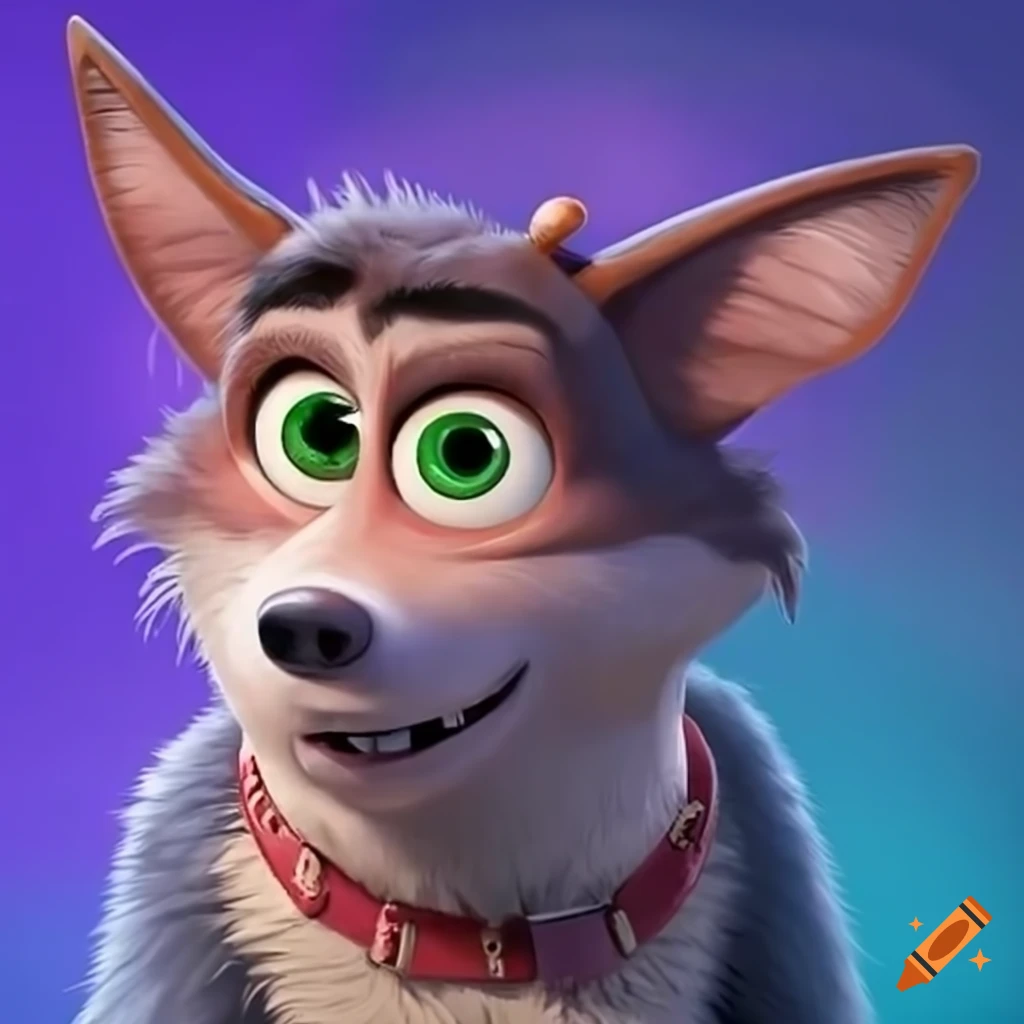 Pixar style wolf character on Craiyon