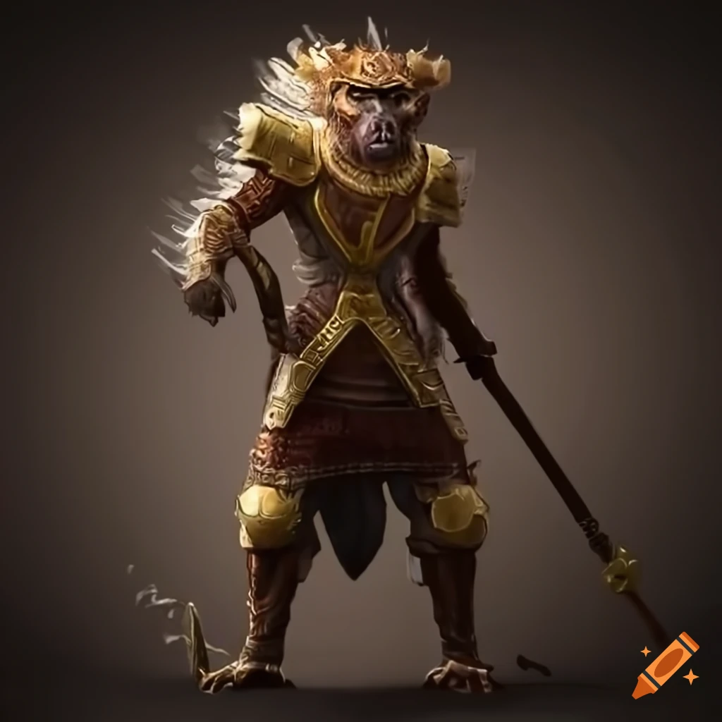 Monkey king in mandalorian armor on Craiyon