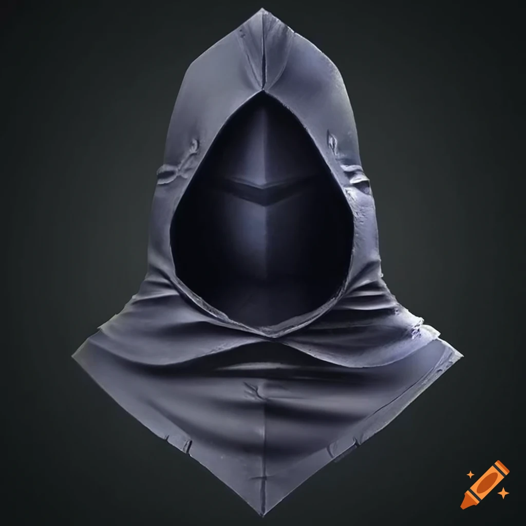 Light magical empty cowl in detailed medieval style, front view on Craiyon
