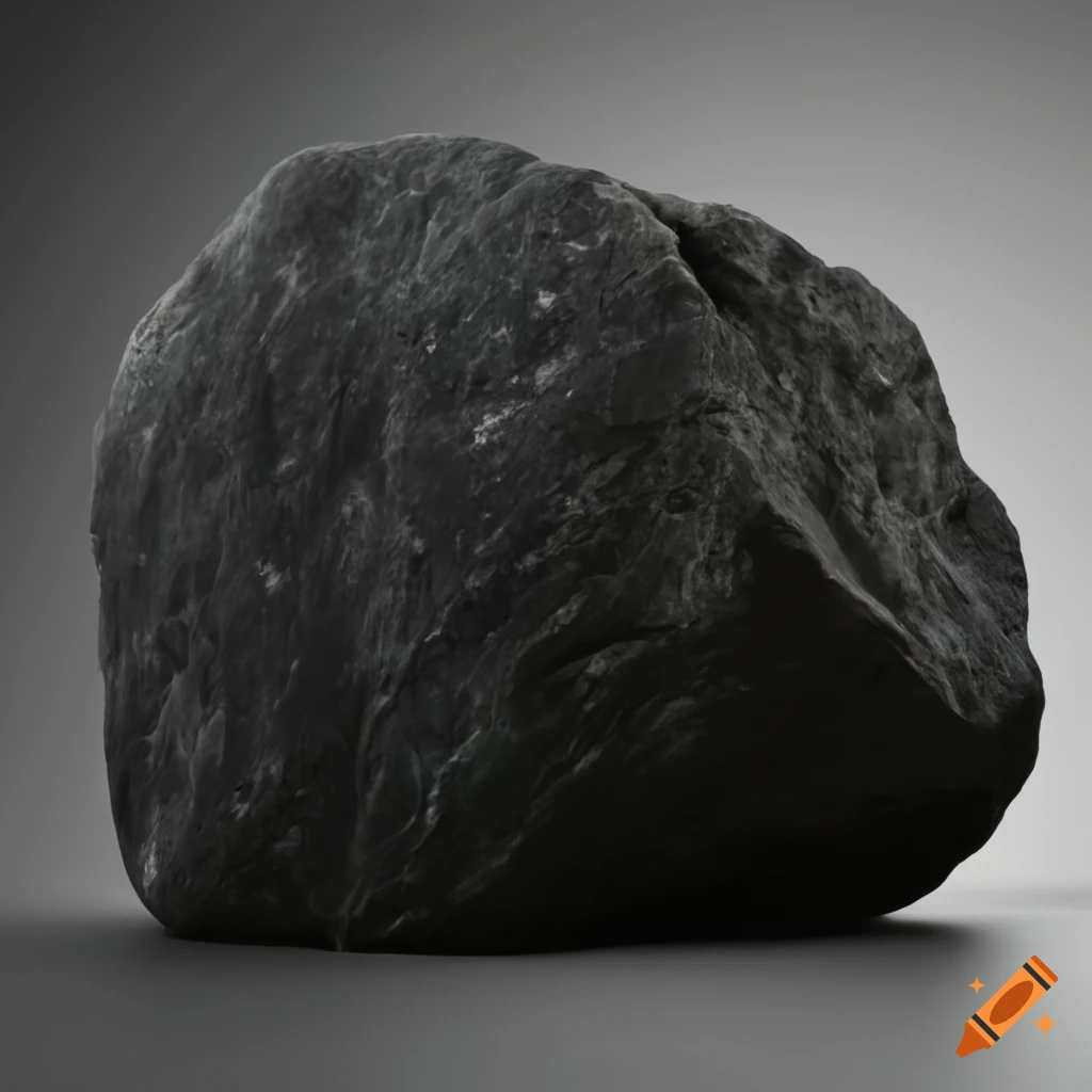 Black rock dark boulder on Craiyon