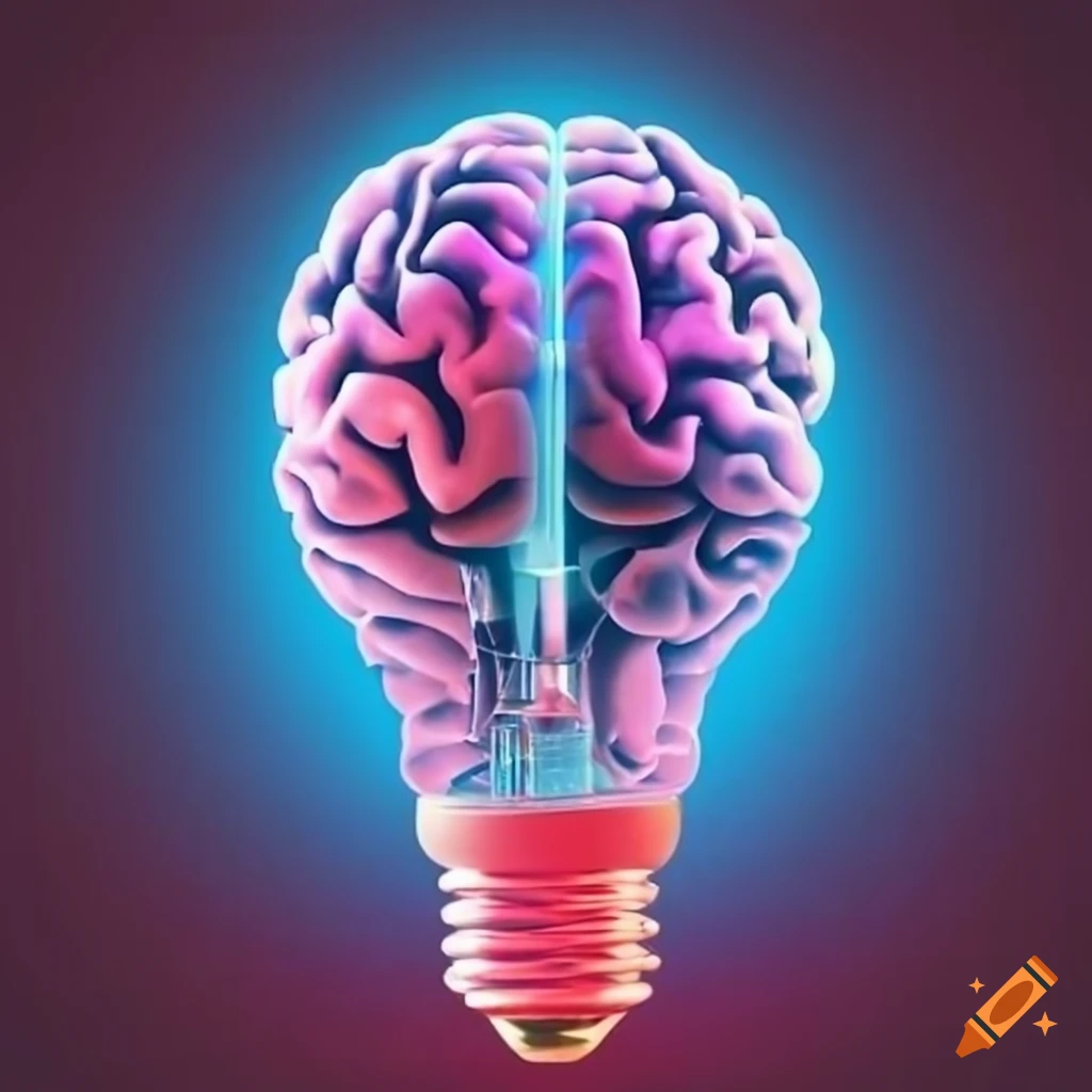 Brain inside a lightbulb on Craiyon