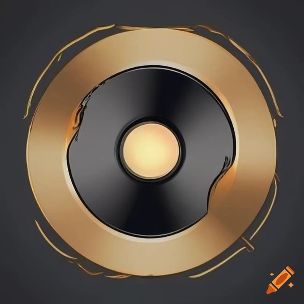 Elegant record with black background and golden label on Craiyon