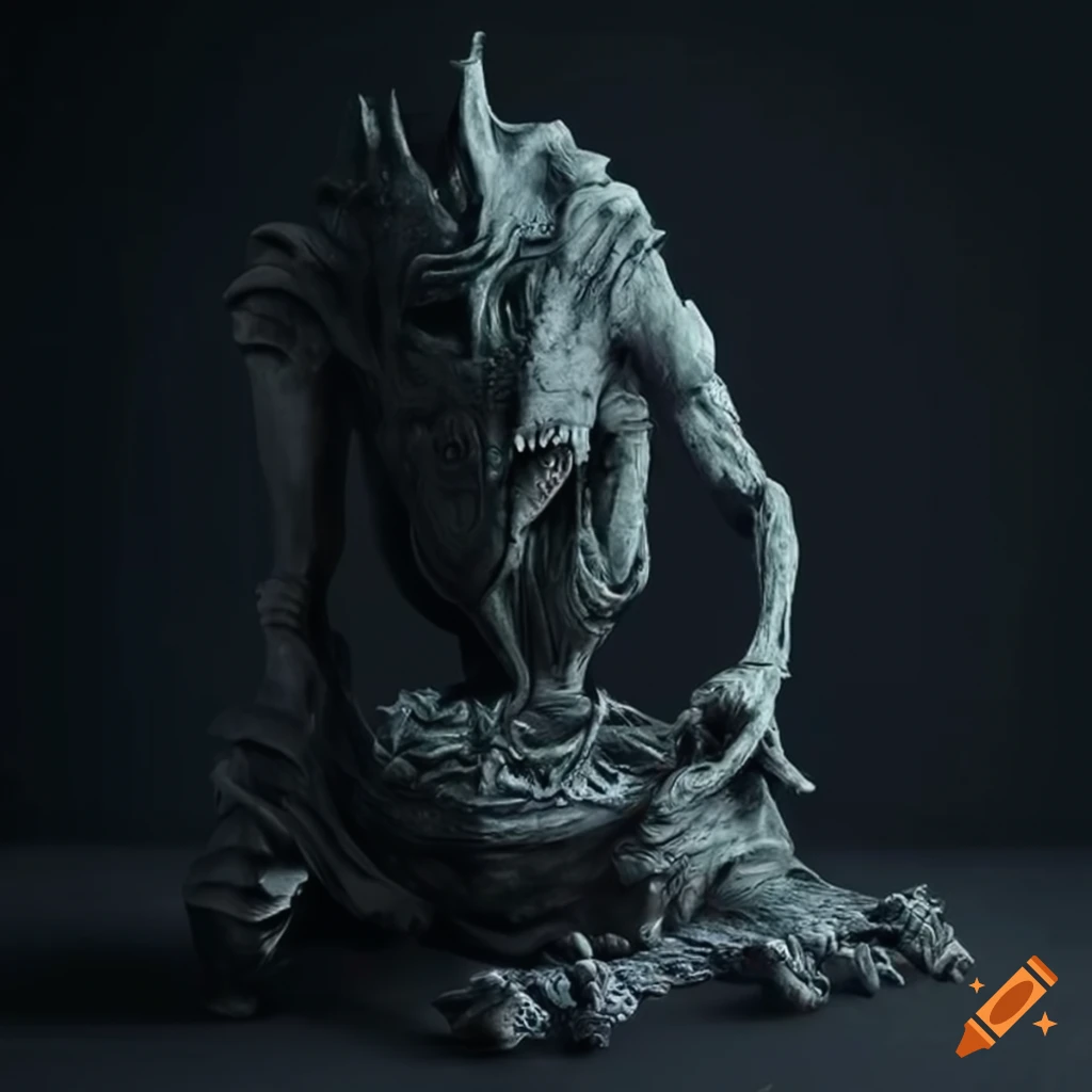 Haunting statues inspired by Bloodborne monsters on Craiyon