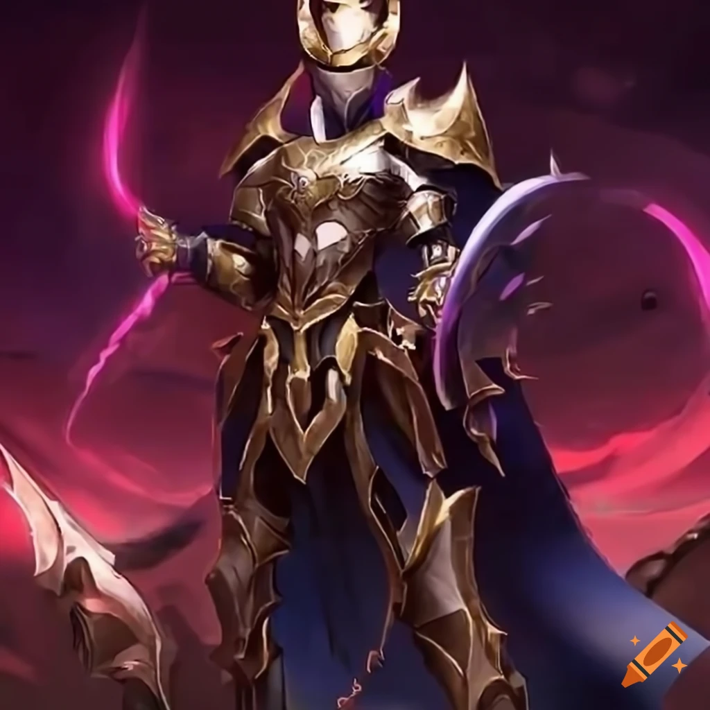 Anime celestial knight with demon infused weapons on Craiyon