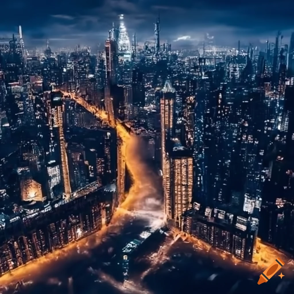 Super advanced city in the year 2050 depicted in a realistic photo ...