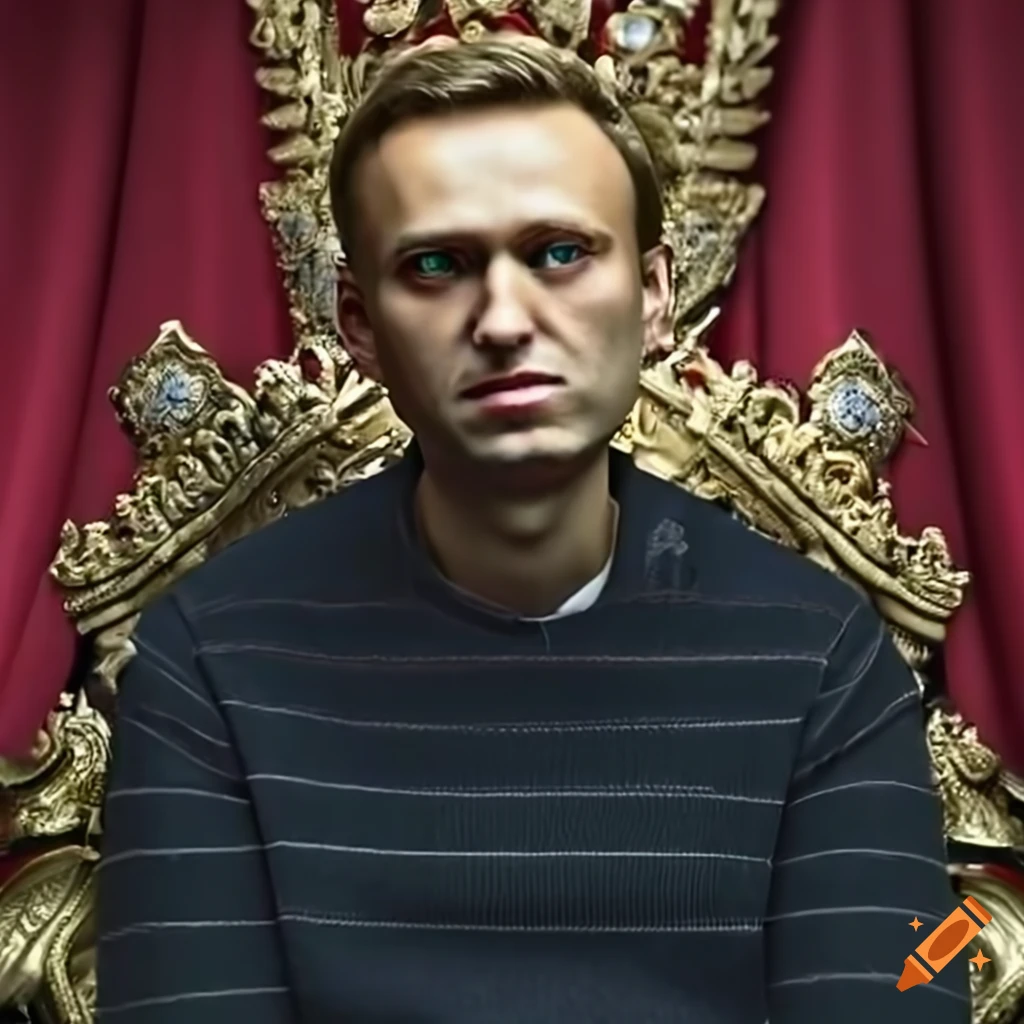 Handsome young man sitting on a detailed throne as a king on Craiyon