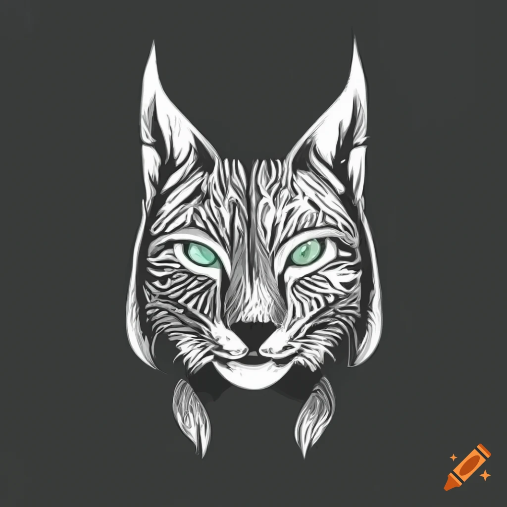 Stylized lynx depicted with minimalist vector shapes on Craiyon