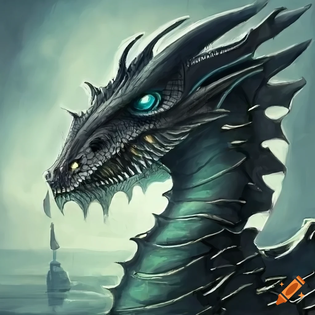 Dragon in a cubist and impressionist style on Craiyon