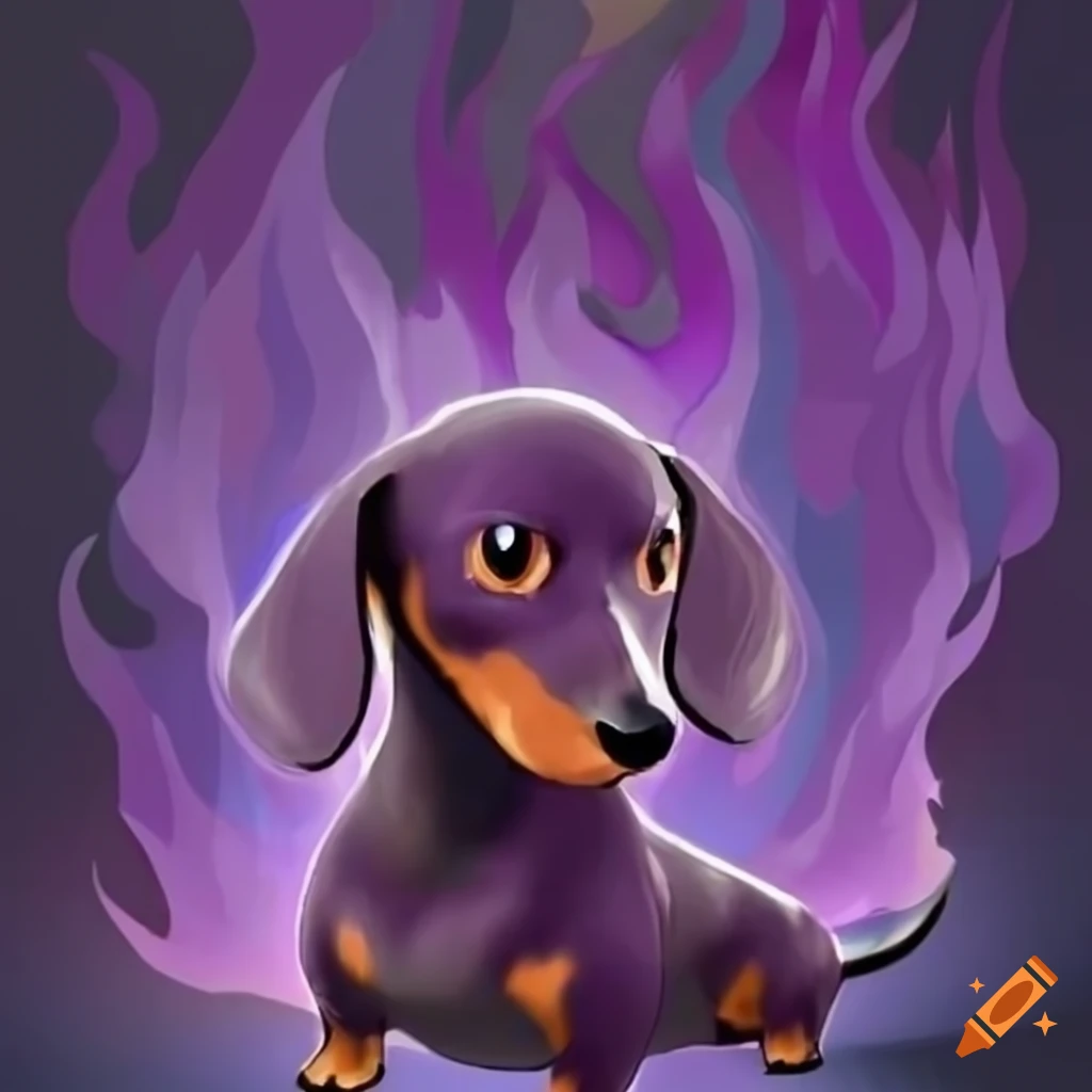 Purple dachshund fire pokemon on Craiyon