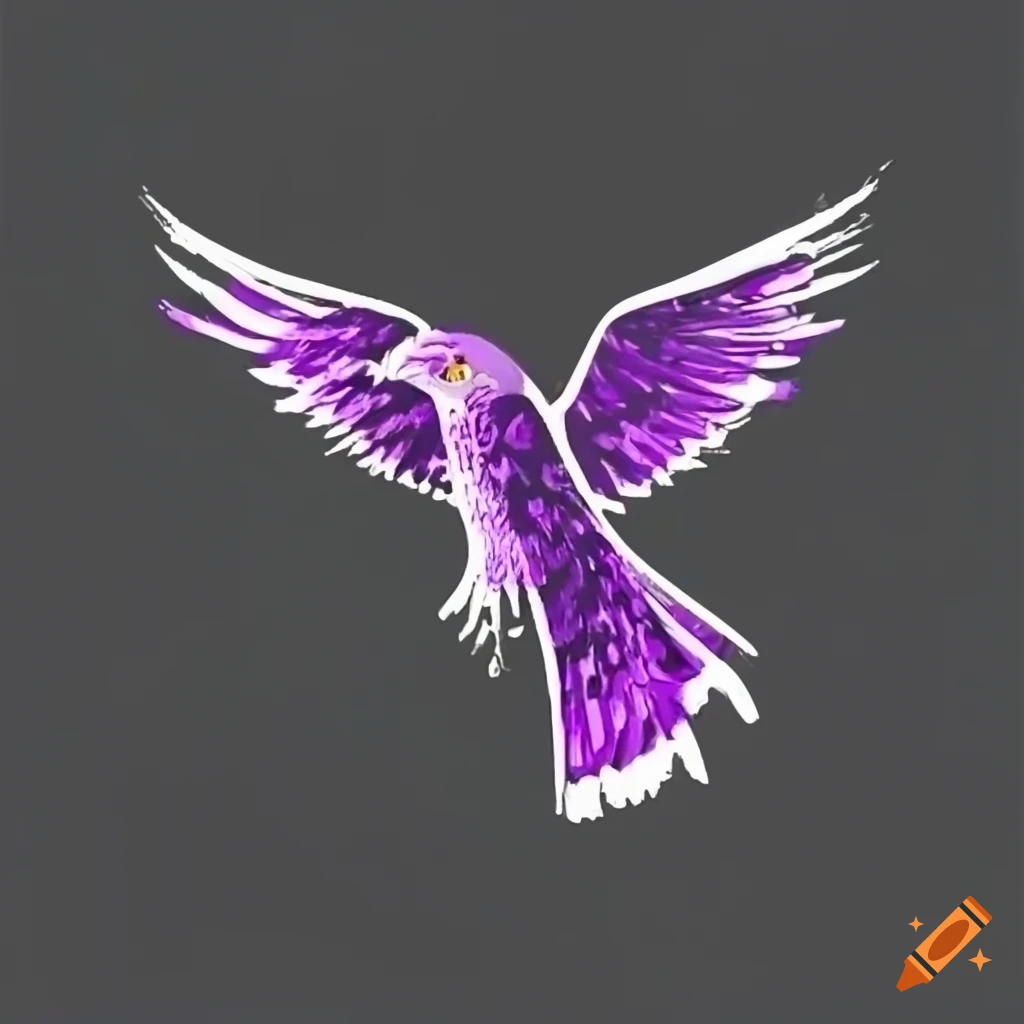 Purple falcon logo design on Craiyon