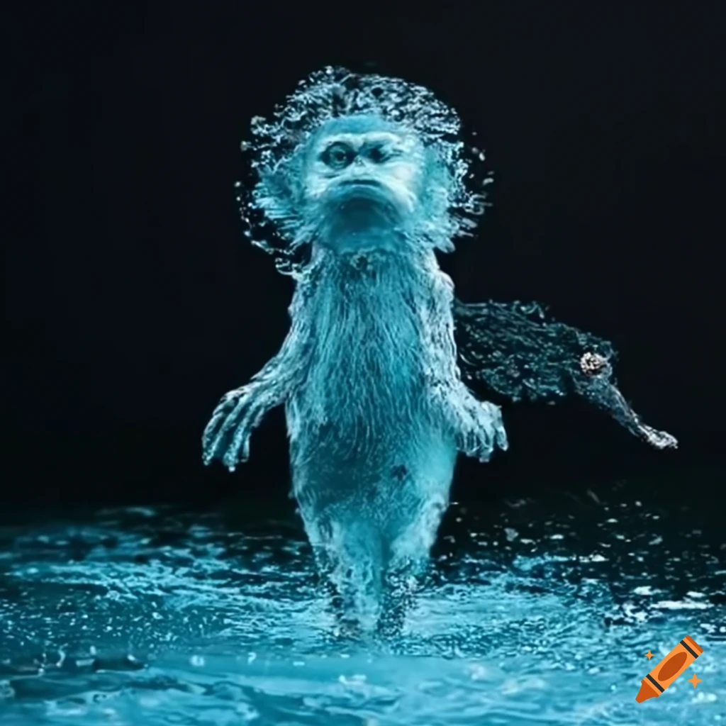 Water monkey sculpture on Craiyon