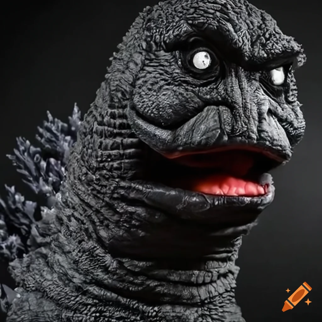 Puppet grimace shaking like Godzilla on Craiyon