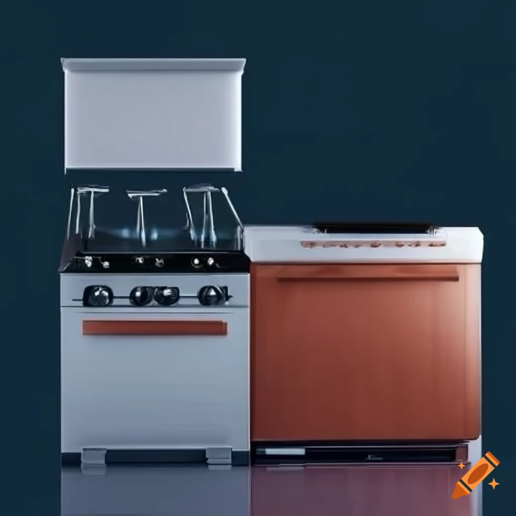 Stylish kitchen with oven, freezer, and electric hob featuring a scaled ...